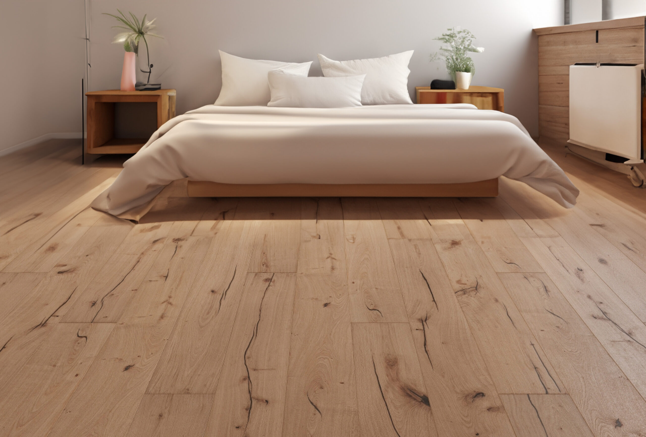 Engineered Antique Distressed Natural Oak Wood Flooring 15mm X 220mm